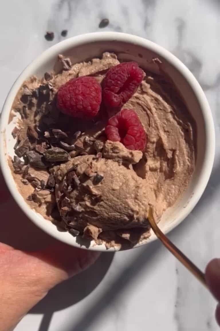2 Ingredient Creamy Chocolate Protein Mousse - Pretty Delicious Life