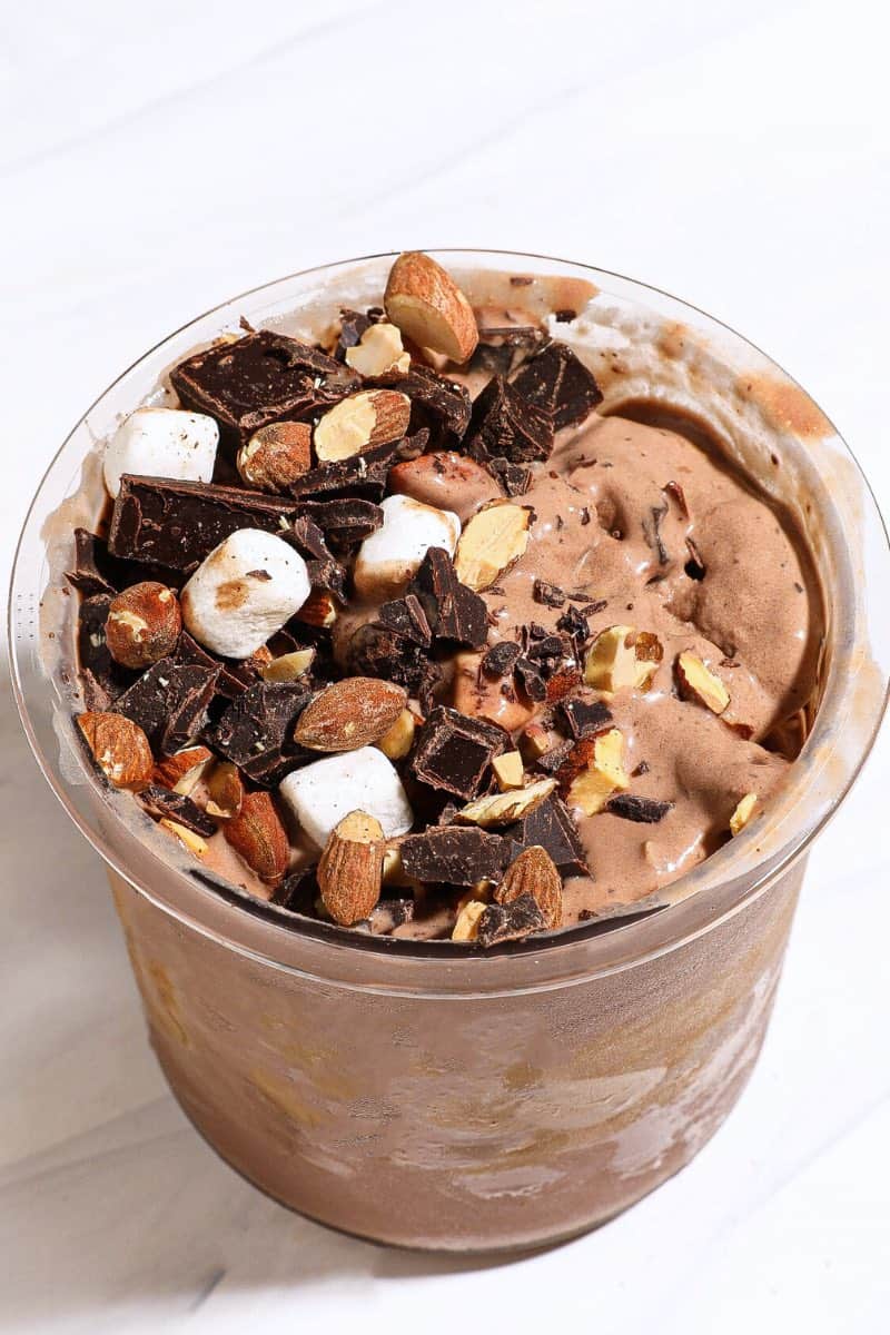 Ninja Creami Dairy Free Rocky Road Protein Ice Cream - Pretty Delicious ...
