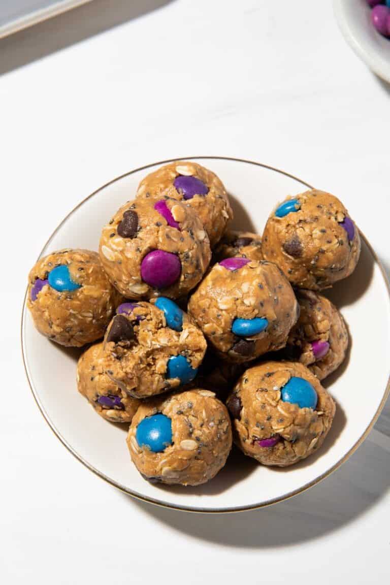 Monster Cookie Protein Energy Bites No Bake Recipe - Pretty Delicious Life