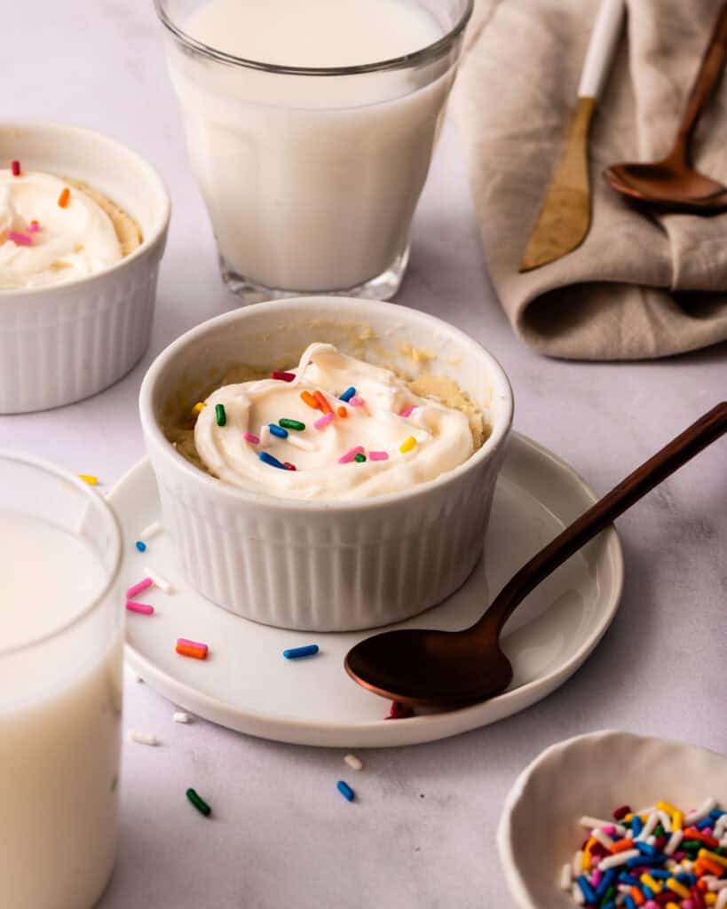Easy 3-Ingredient Funfetti Mug Cake Gluten Free - Pretty Delicious Life